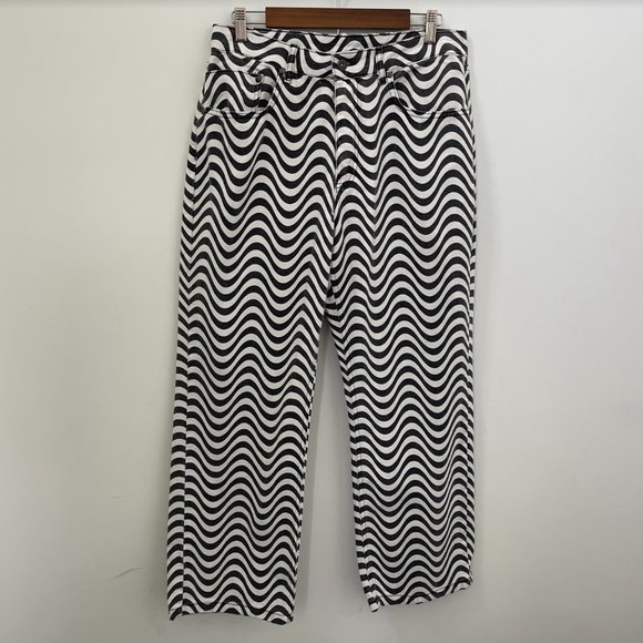 Pants & Jumpsuits | Ragged Black And White Swirl Pants | Poshmark